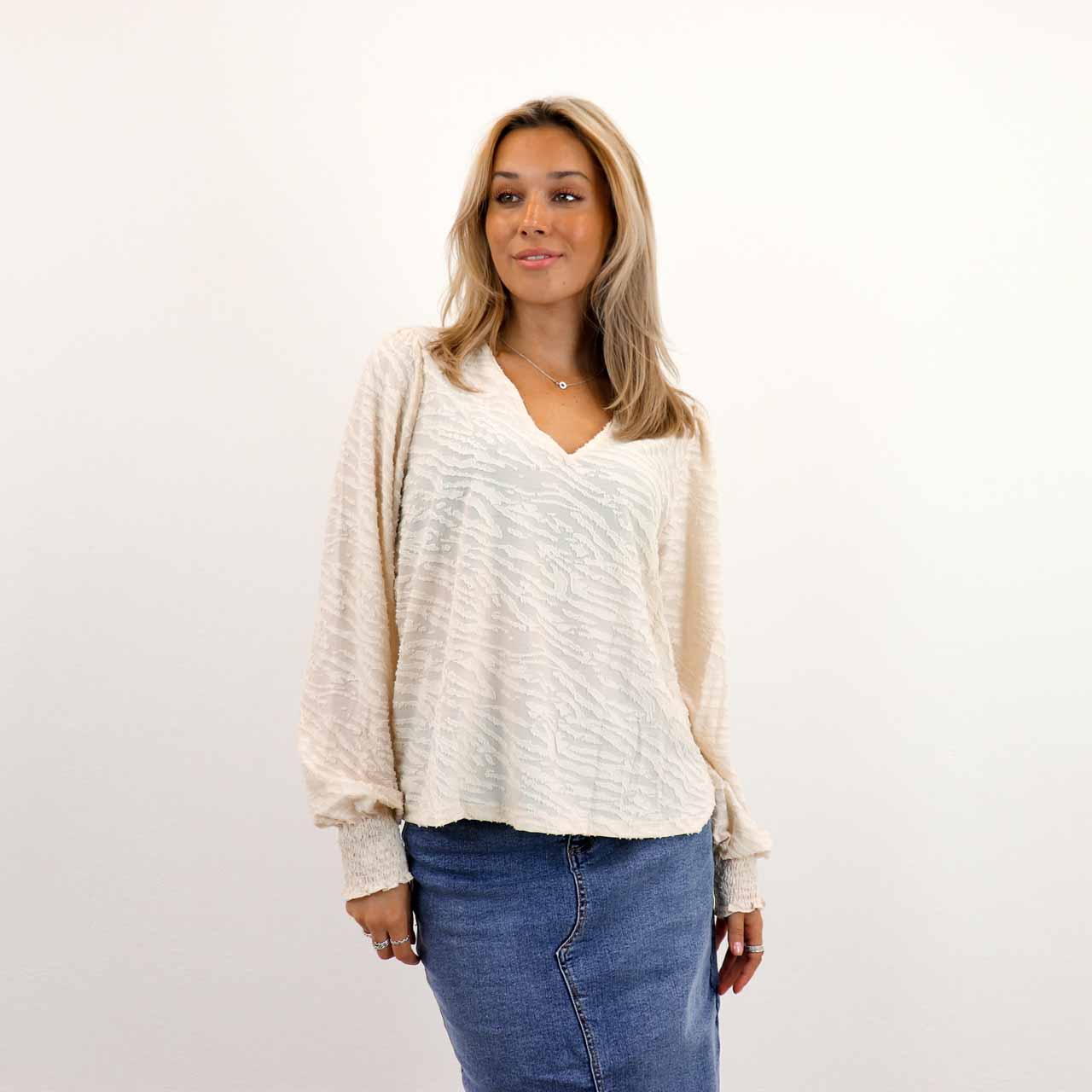 ANGIE L/S ZEBRA TOP | Trend House